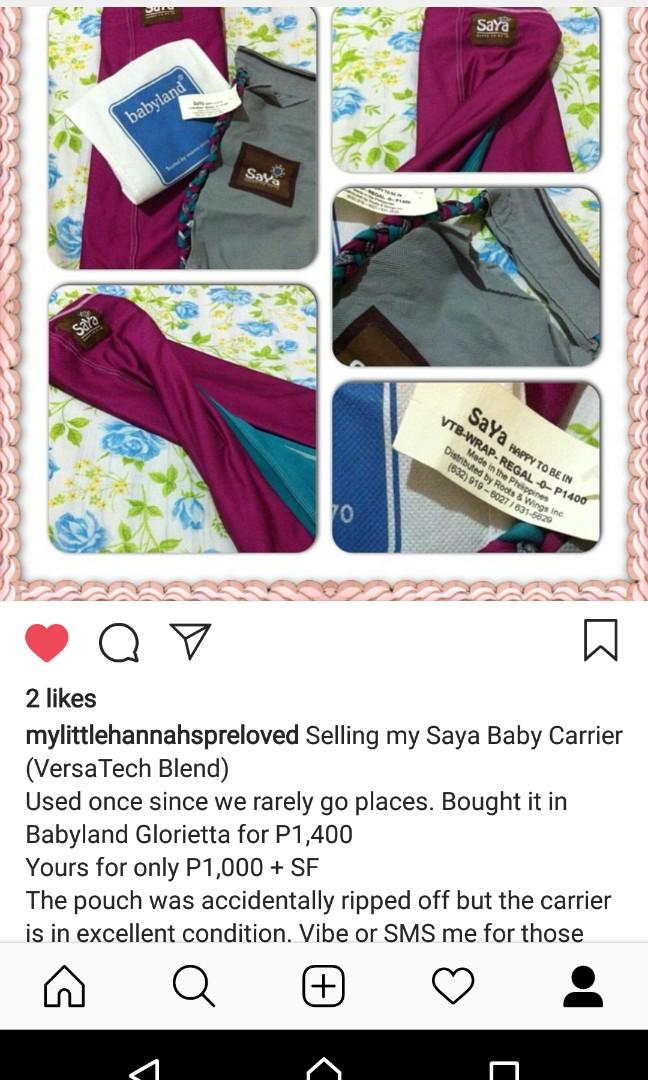 SaYa Baby Carrier, Babies & Kids, Going Out, Carriers & Slings on Carousell