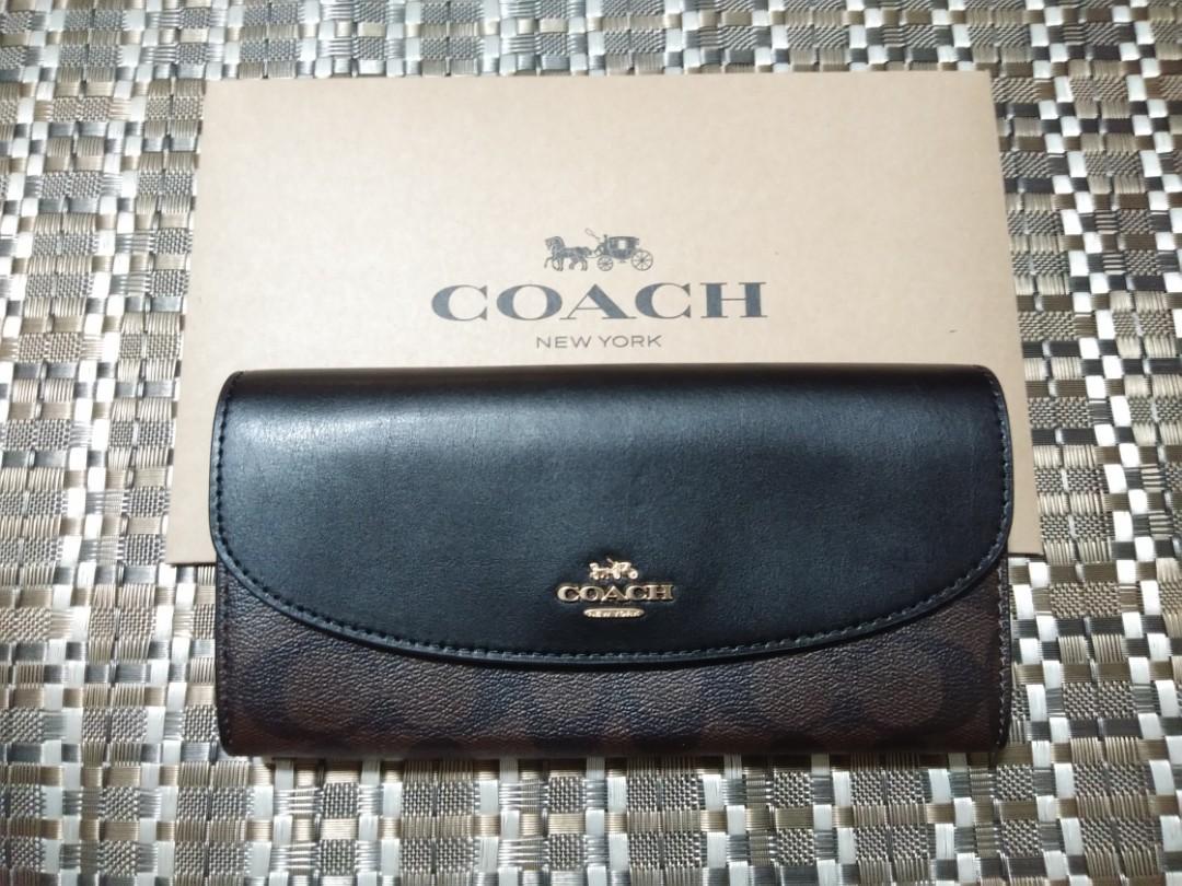 Signature PVC Slim Envelope Flap Wallet, Women's Fashion, Bags ...