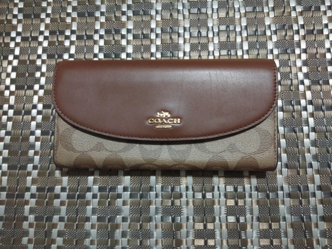 Signature PVC Slim Envelope Flap Wallet, Women's Fashion, Bags ...