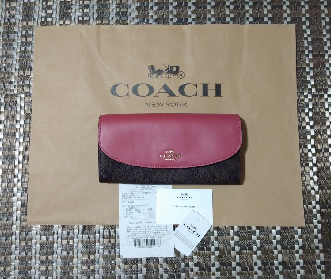 Signature PVC Slim Envelope Flap Wallet, Women's Fashion, Bags ...