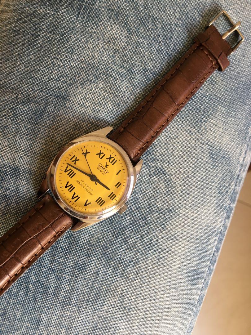 Vintage CAMY mechanical swiss watch (unique yellow face), Women's ...