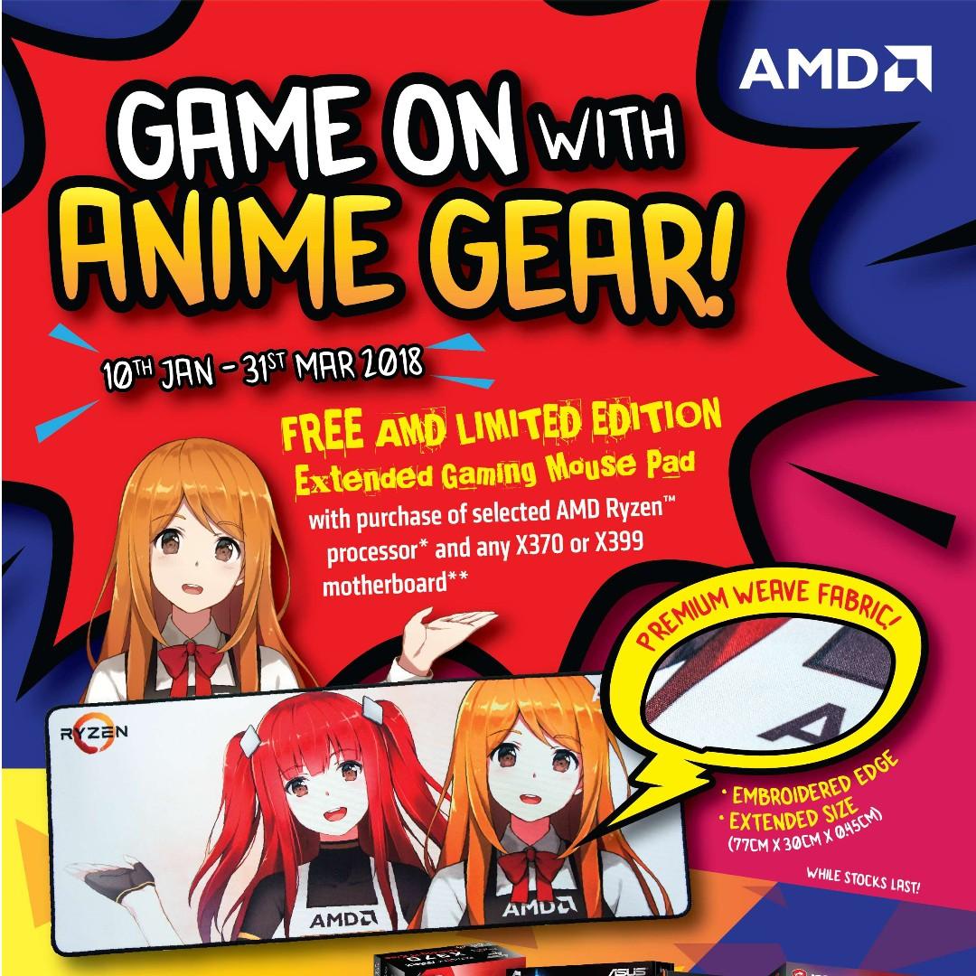 AMD Ryzen Limited Edition ANIME Large Extended Gaming Mouse Pad (Brand ...