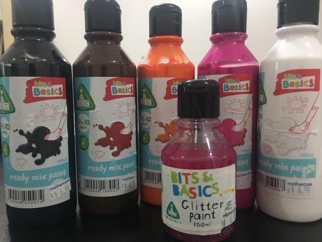 ELC Ready Mixed Paint - bits & basics X 5 and Glitter Paint X 1, Hobbies & Toys, Toys & Games on ...