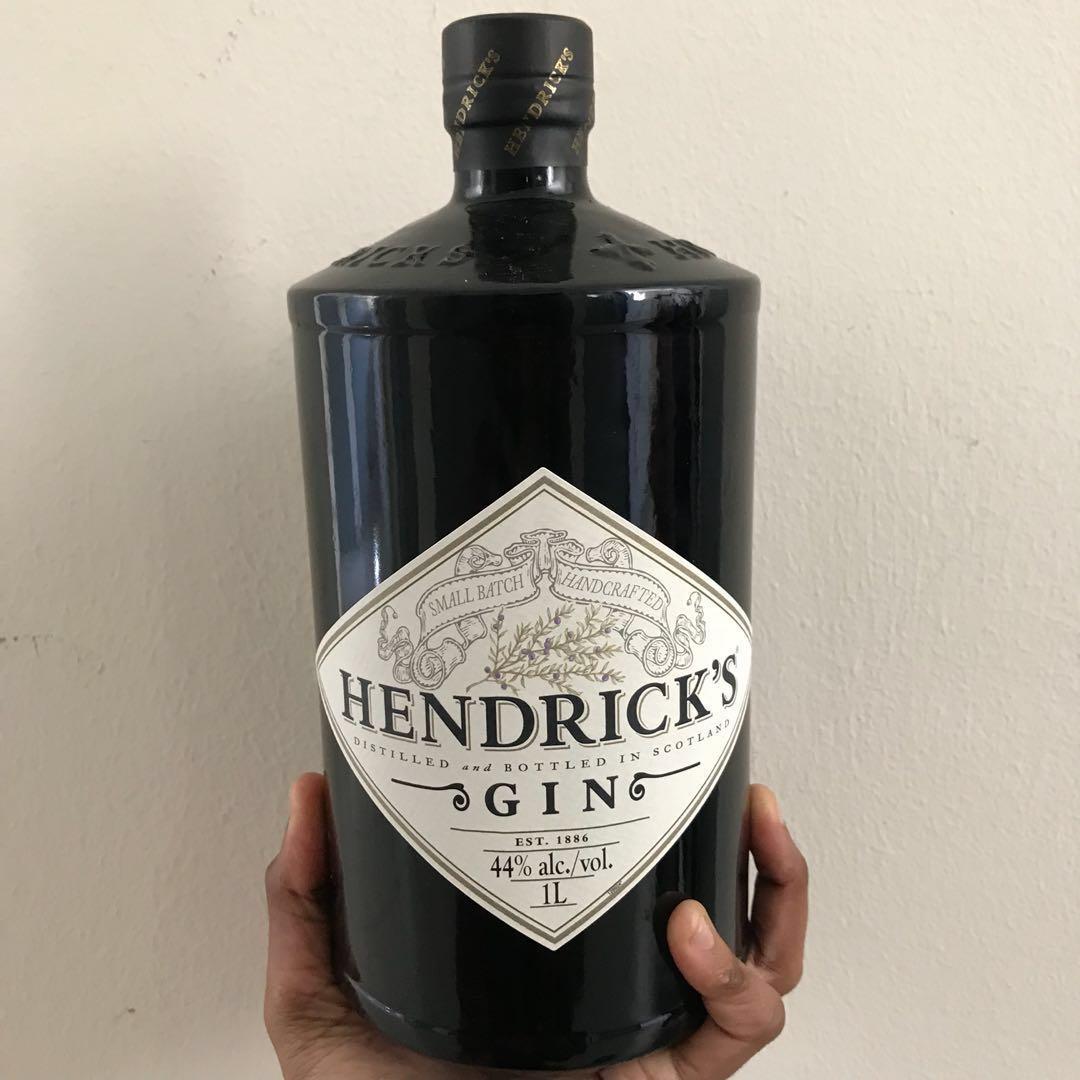 HENDRICKS GIN 1 LITRE BOTTLE, Food & Drinks, Alcoholic Beverages on ...