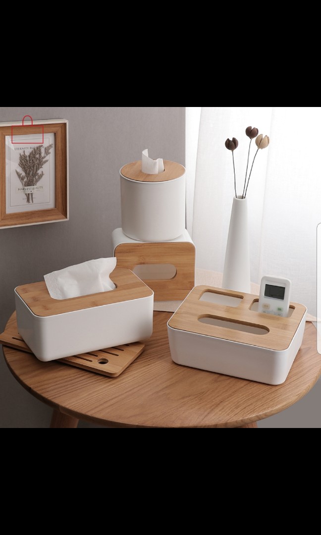 Muji style high quality tissue box, Furniture & Home Living, Home ...