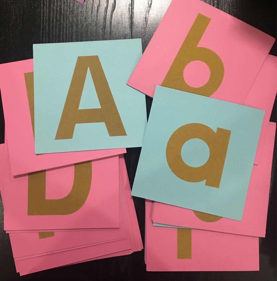 Sandpaper Alphabet - Uppercase & Lowercase Letters mounted on cards ...