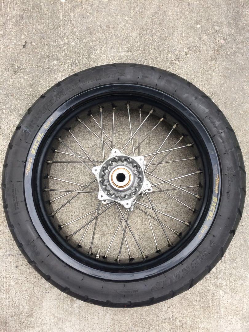SM RK excel takasago supermoto wheel set, Motorcycles, Motorcycle ...