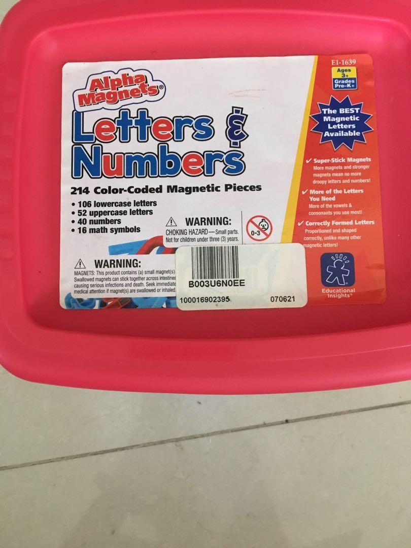 214 color coded Letters & Numbers Magnets, Hobbies & Toys, Toys & Games ...