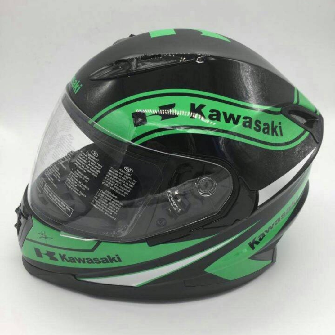 Kawasaki green racing team full face helmet, Motorcycles, Motorcycle ...