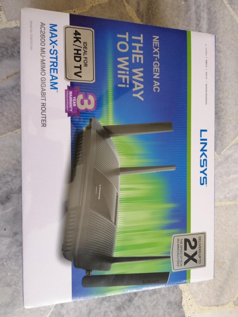 Linksys Max-Stream AC2600 MU-MIMO GIGABIT Router, Computers & Tech ...