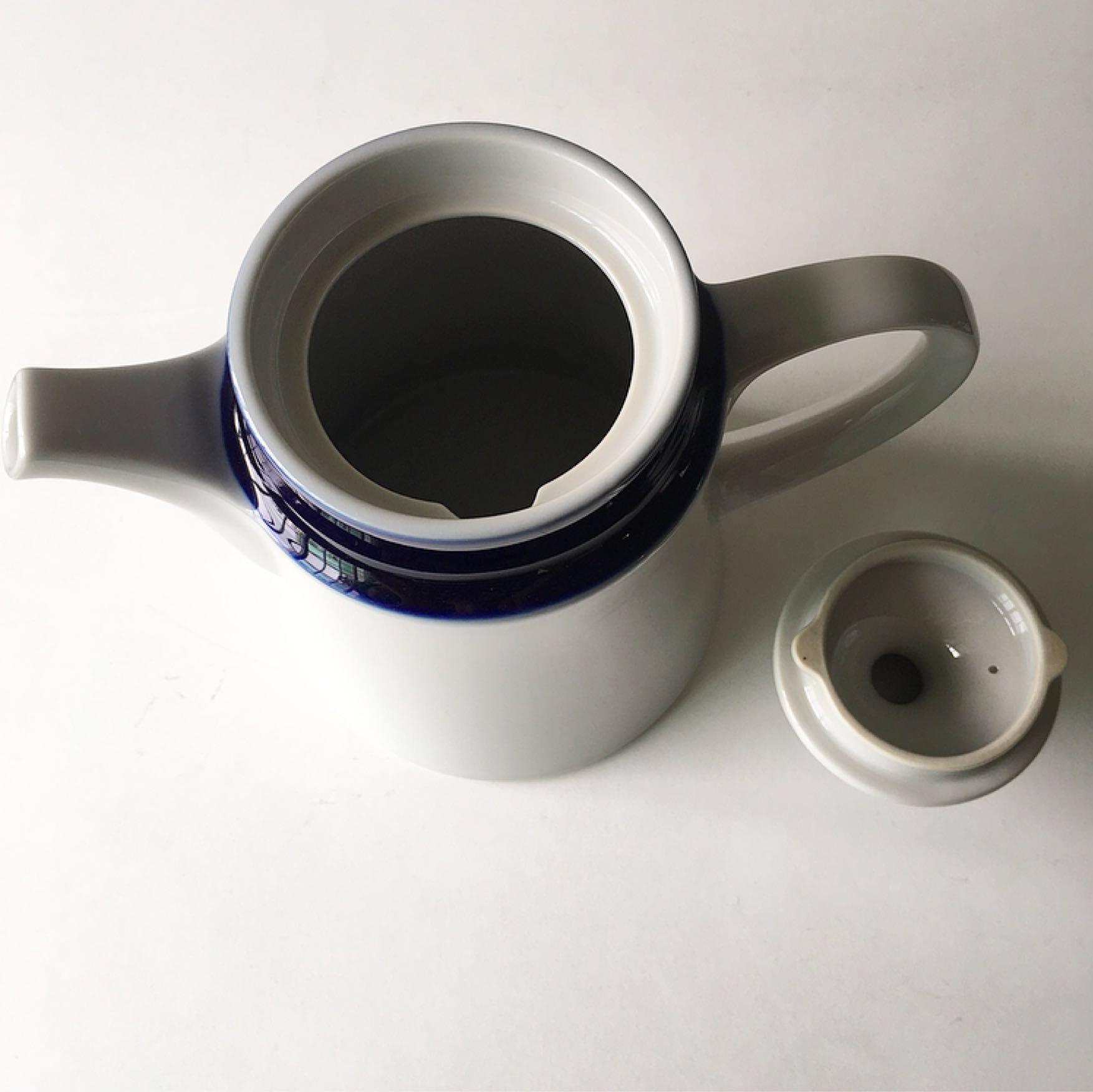 Noritake Japan Stoneware Cobalt Blue Stripe Tea Set, Furniture & Home ...