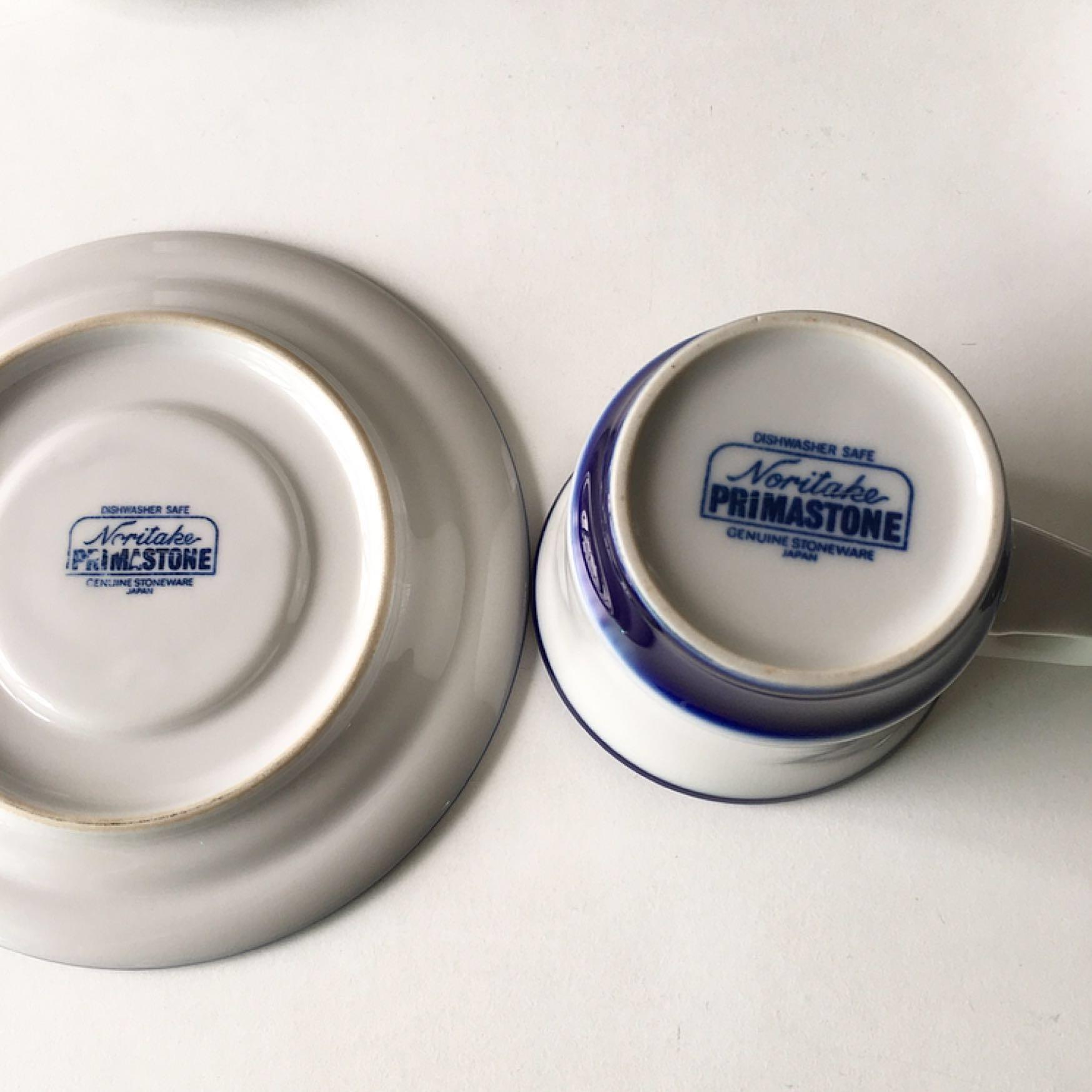 Noritake Japan Stoneware Cobalt Blue Stripe Tea Set, Furniture & Home ...