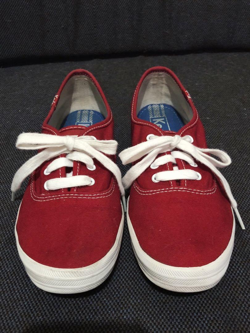 Original Keds Champion in Red Canvas, Women's Fashion, Footwear ...