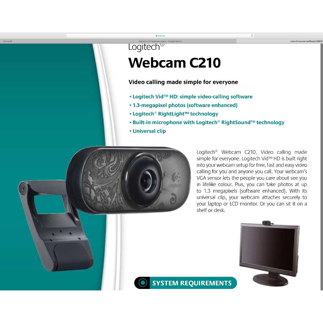 Logitech Webcam C210 Video Calling made Simple, Computers & Tech, Parts ...