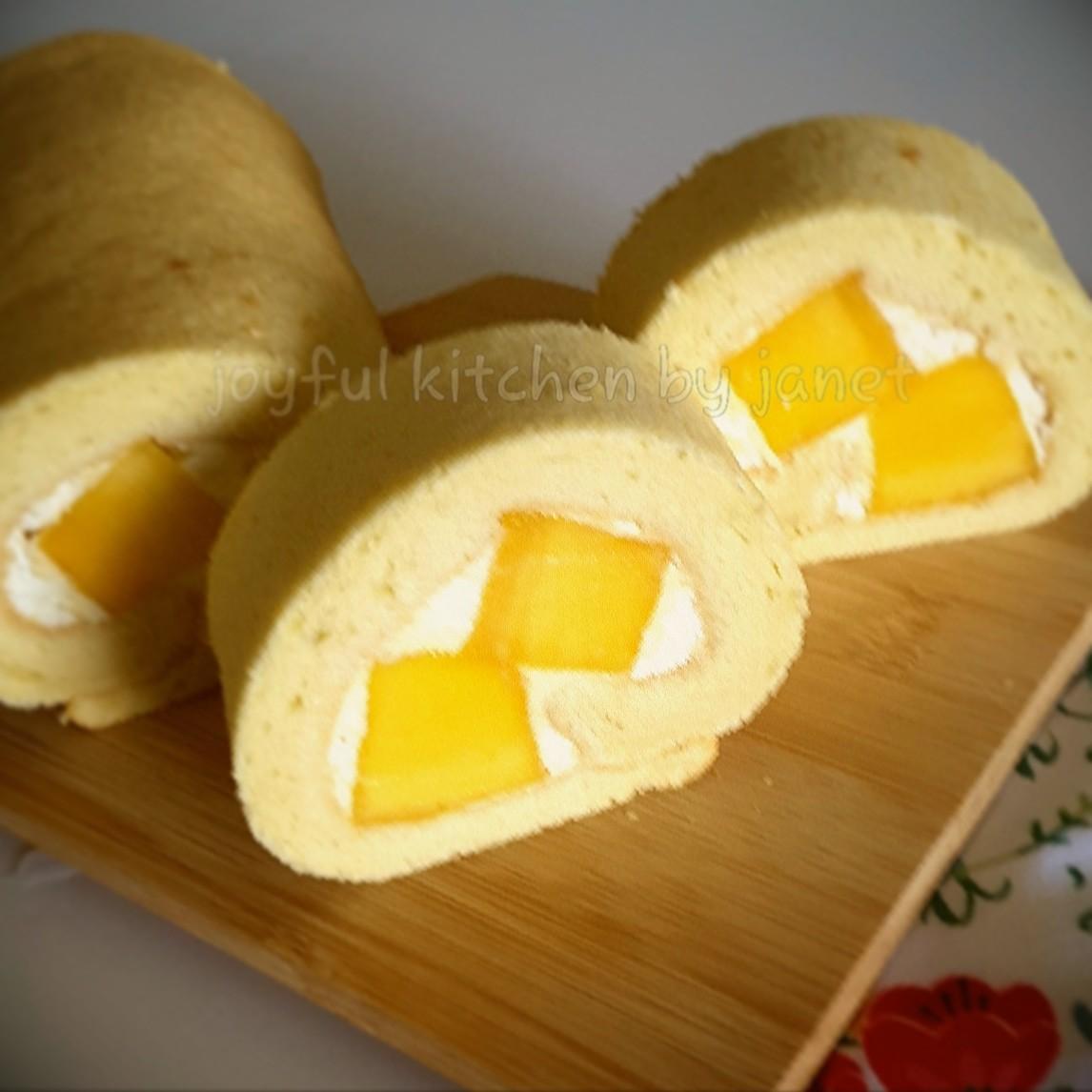 Mango Swiss Roll Cake, Food & Drinks, Homemade Bakes on Carousell