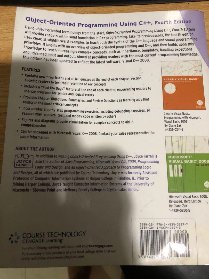 Object Oriented Programming Using C 4th Edition Computers And Tech Office And Business 