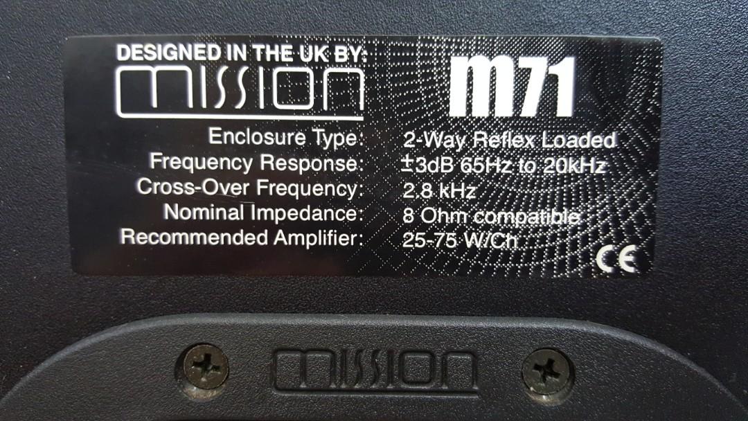 (SOLD) "SALES" MISSION M71 Standmount Speaker (Beech), Audio, Other ...