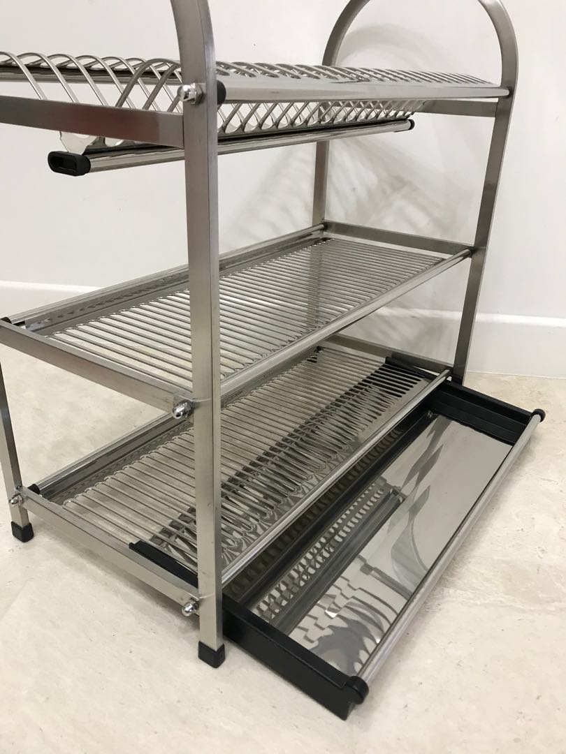 Stainless steel dish rack, Furniture & Home Living, Kitchenware ...