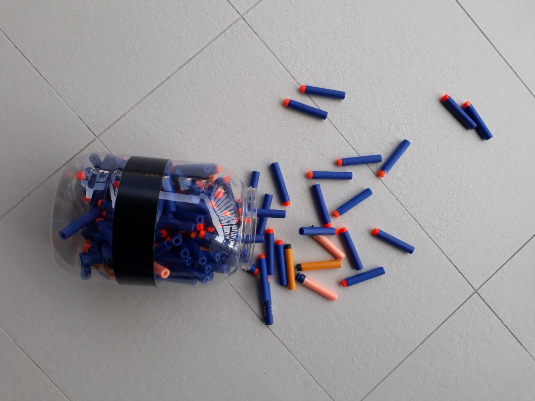 Bucket of NERF darts, Hobbies & Toys, Toys & Games on Carousell