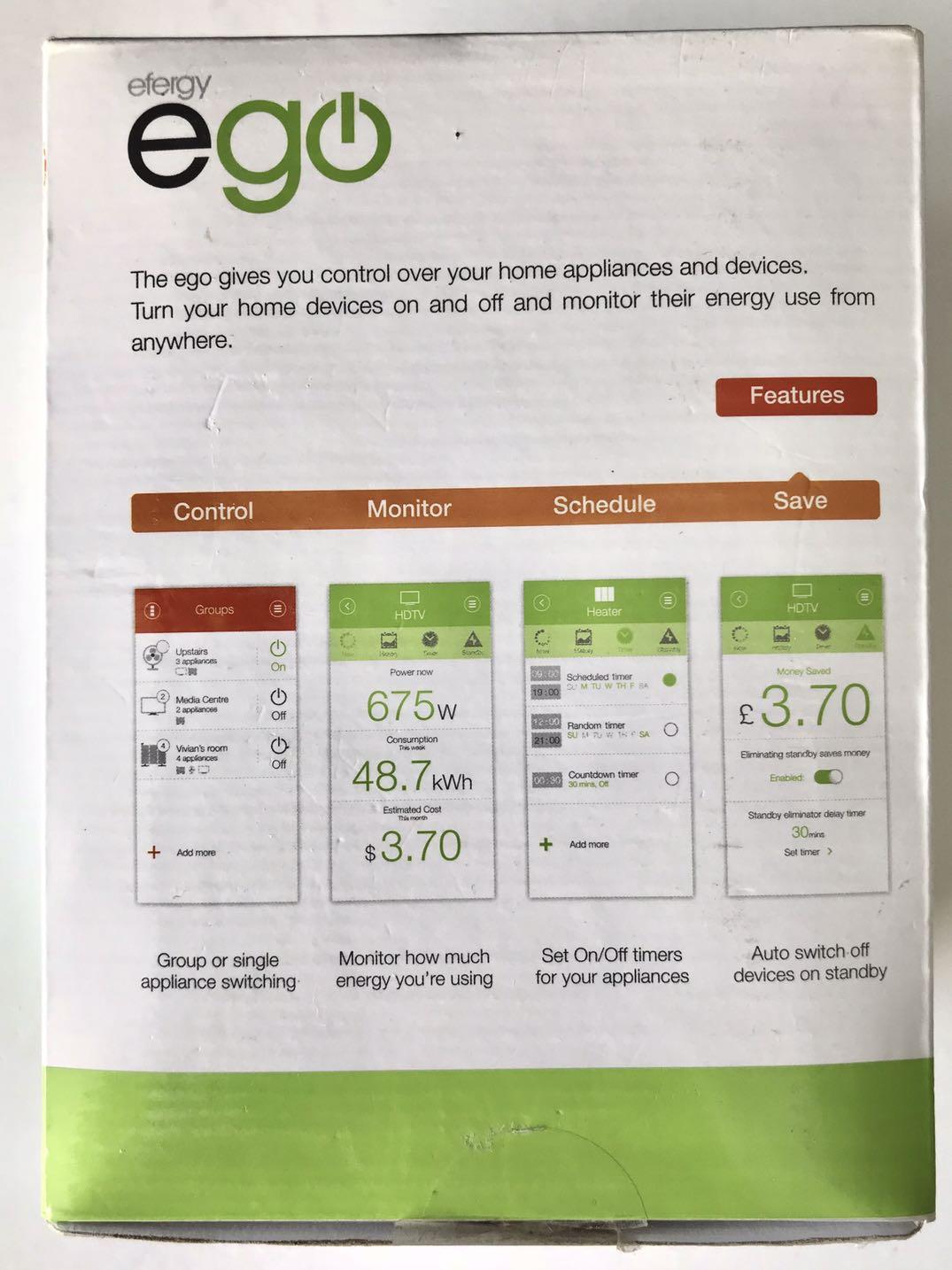 Smart plug Efergy Ego, TV & Home Appliances, TV & Entertainment ...