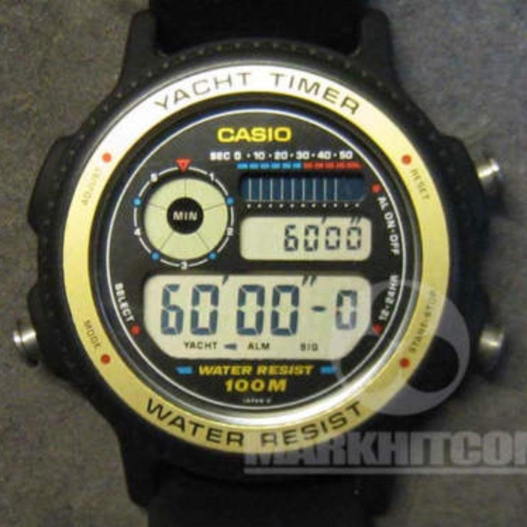CASIO Yacht Timer TRW-31 Module 932 WATER RESIST 100M Watch MADE IN ...