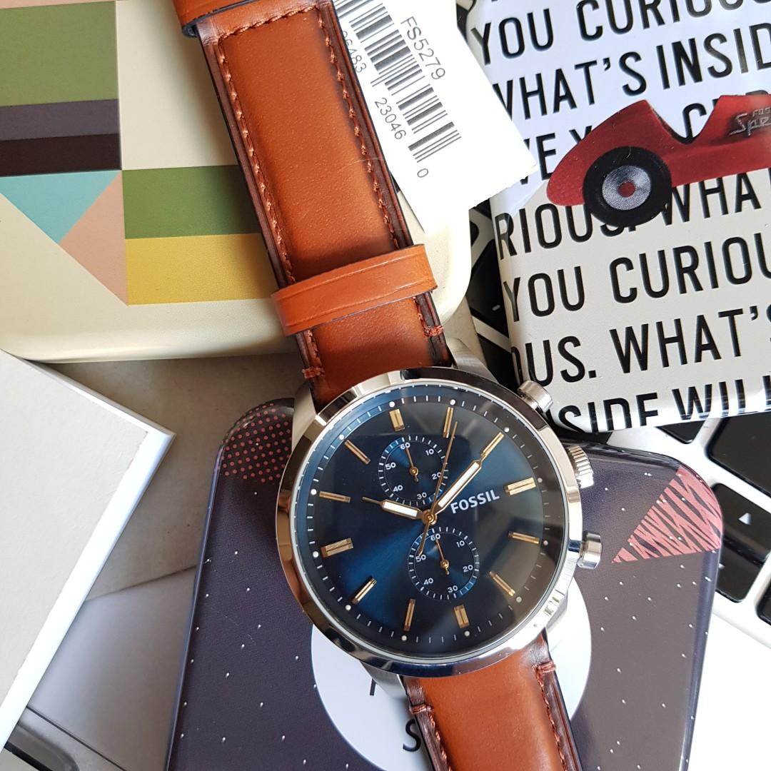 Fossil Townsman Chronograph Blue Dial Men's Watch - FS5279, Men's ...