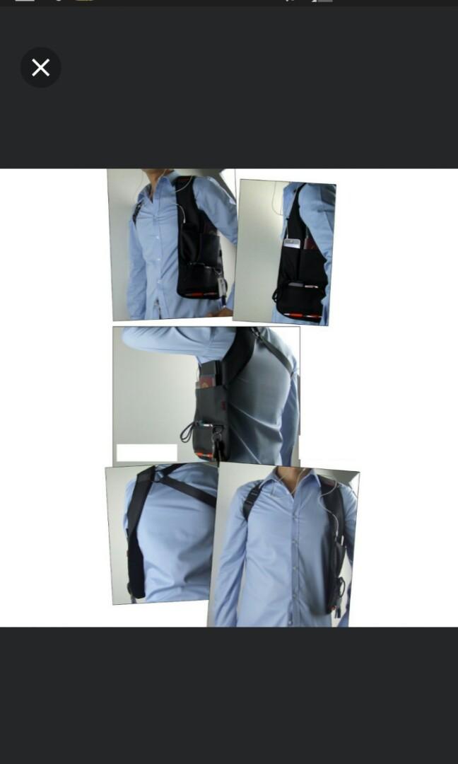 Tactical sling bag spy agent james bond 007 style anti theft bag armpit ...