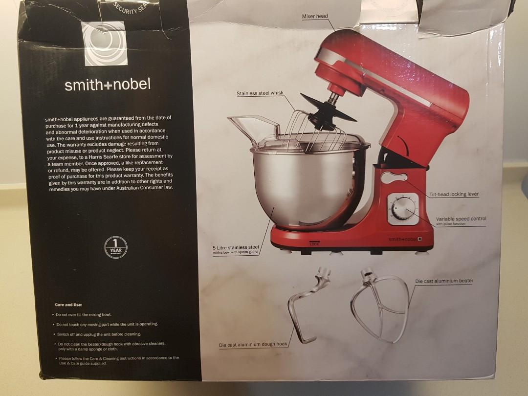 Smith + Nobel 1000W Planetary 5L Stand Mixer (with variable speed control with pulse function ...
