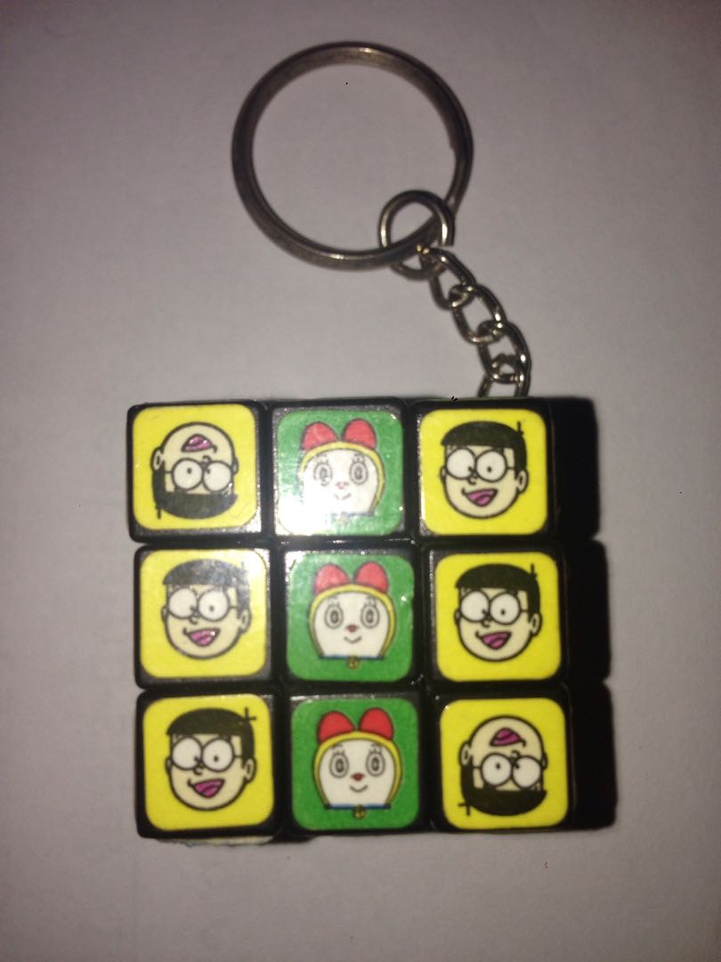Doraemon Rubik's Cube Keychain, Hobbies & Toys, Toys & Games on Carousell