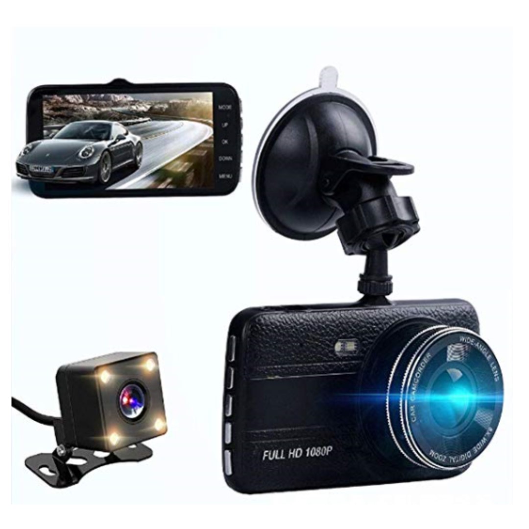 Dual Dash Cam,Car Dual Channel Dashboard Camera 4.0" Screen,170 Degree ...