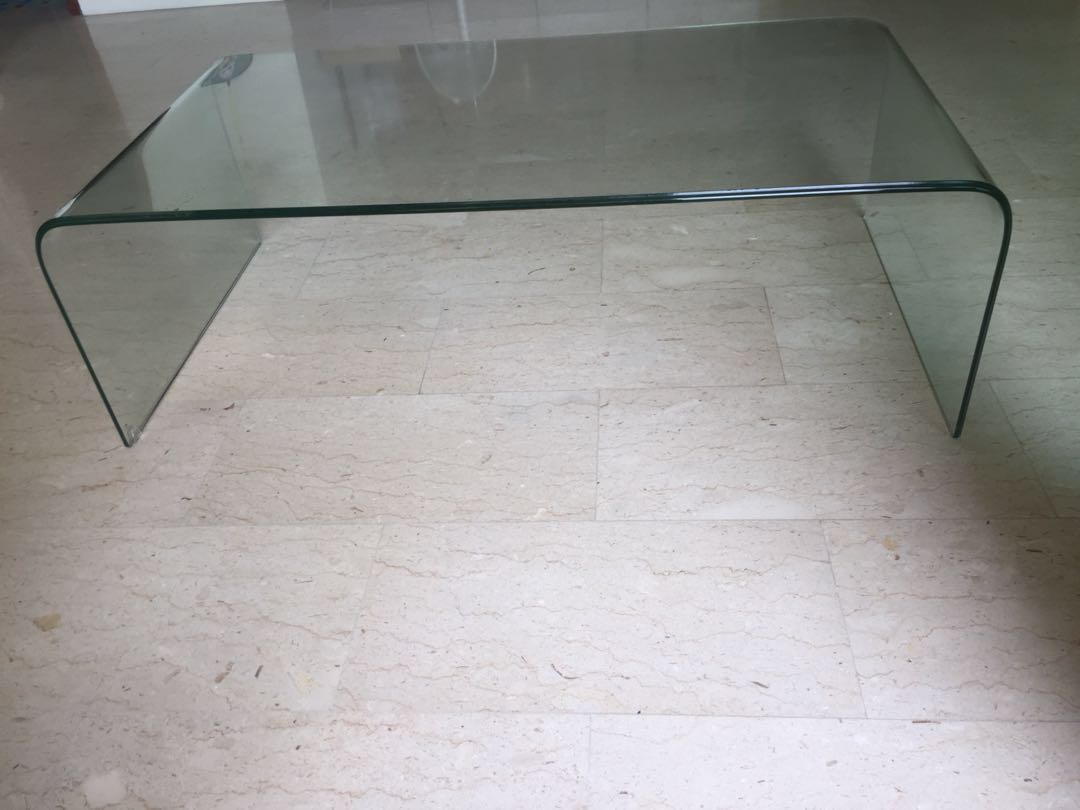 Full glass coffee table, Furniture & Home Living, Furniture, Tables ...