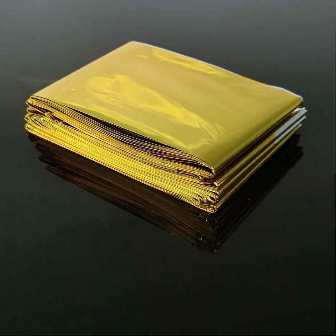 GOLD Emergency Rescue Thermal Blanket mylar nasa heat warm wrap camping ...