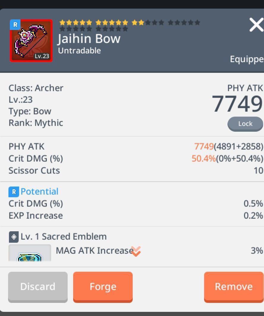 MAPLESTORY M - JAIHIN MYTHIC BOW WITH EMBLEM, Video Gaming, Gaming ...