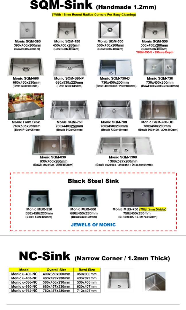 Monic Kitchen Sink, Furniture & Home Living, Bathroom & Kitchen ...