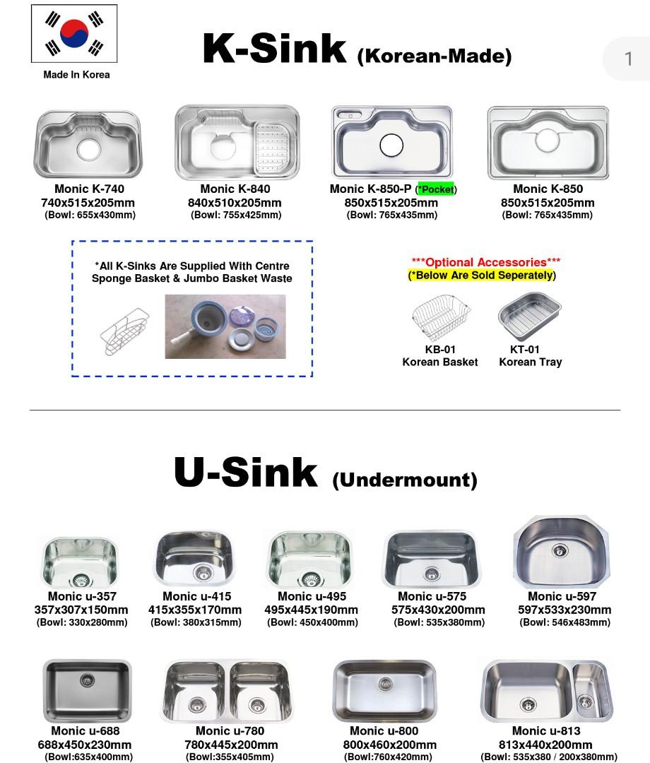 Monic Kitchen Sink, Furniture & Home Living, Bathroom & Kitchen ...