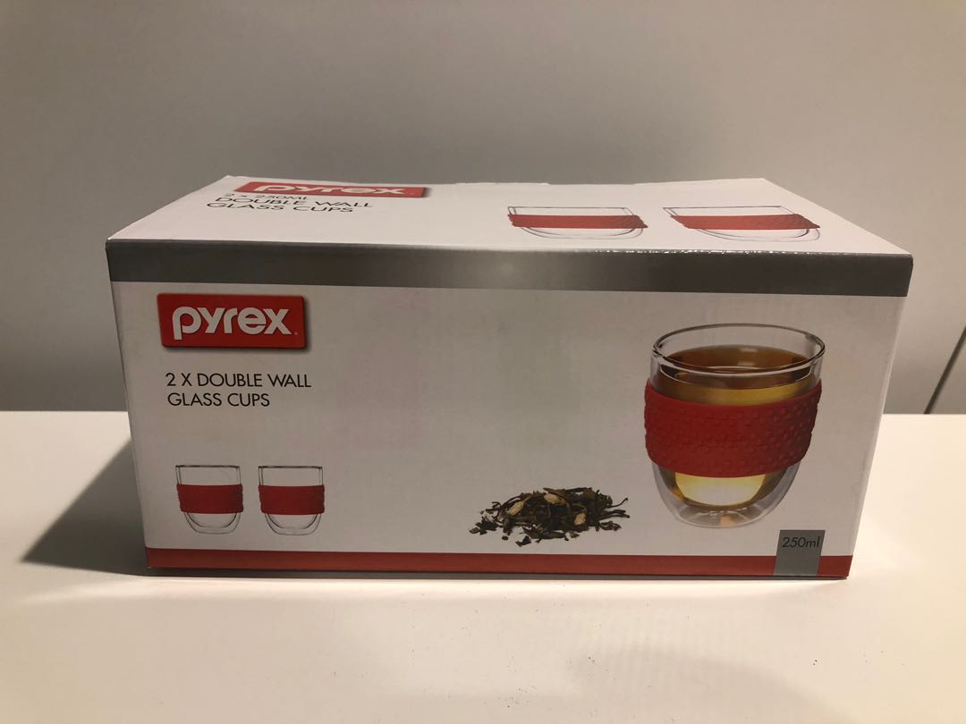 Pyrex Double Walled Glass, Home Appliances, Kitchenware on Carousell