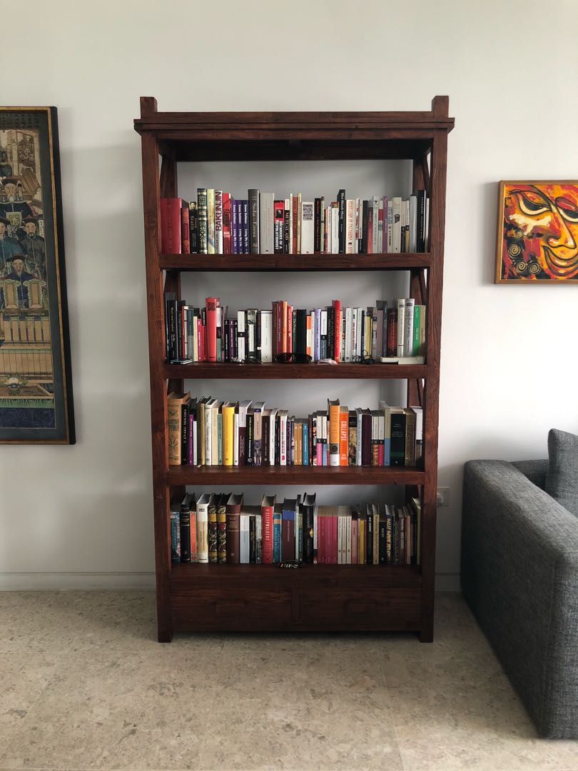Teak wood bookshelf, Furniture & Home Living, Furniture, Shelves ...