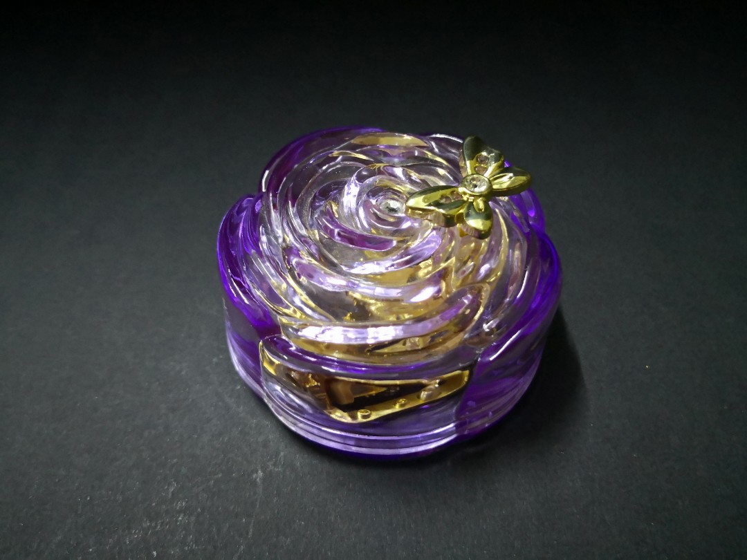 Transparent purple music box, Furniture & Home Living, Home Decor ...