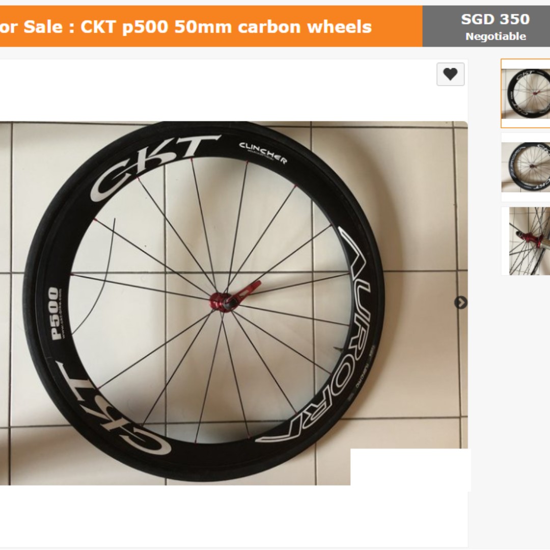 CKT p500 50mm carbon clincher wheels, Sports Equipment, Bicycles ...