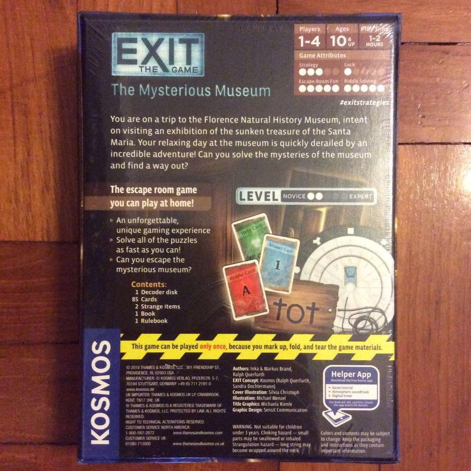 Exit The Game The Mysterious Museum escape room card game, Hobbies ...