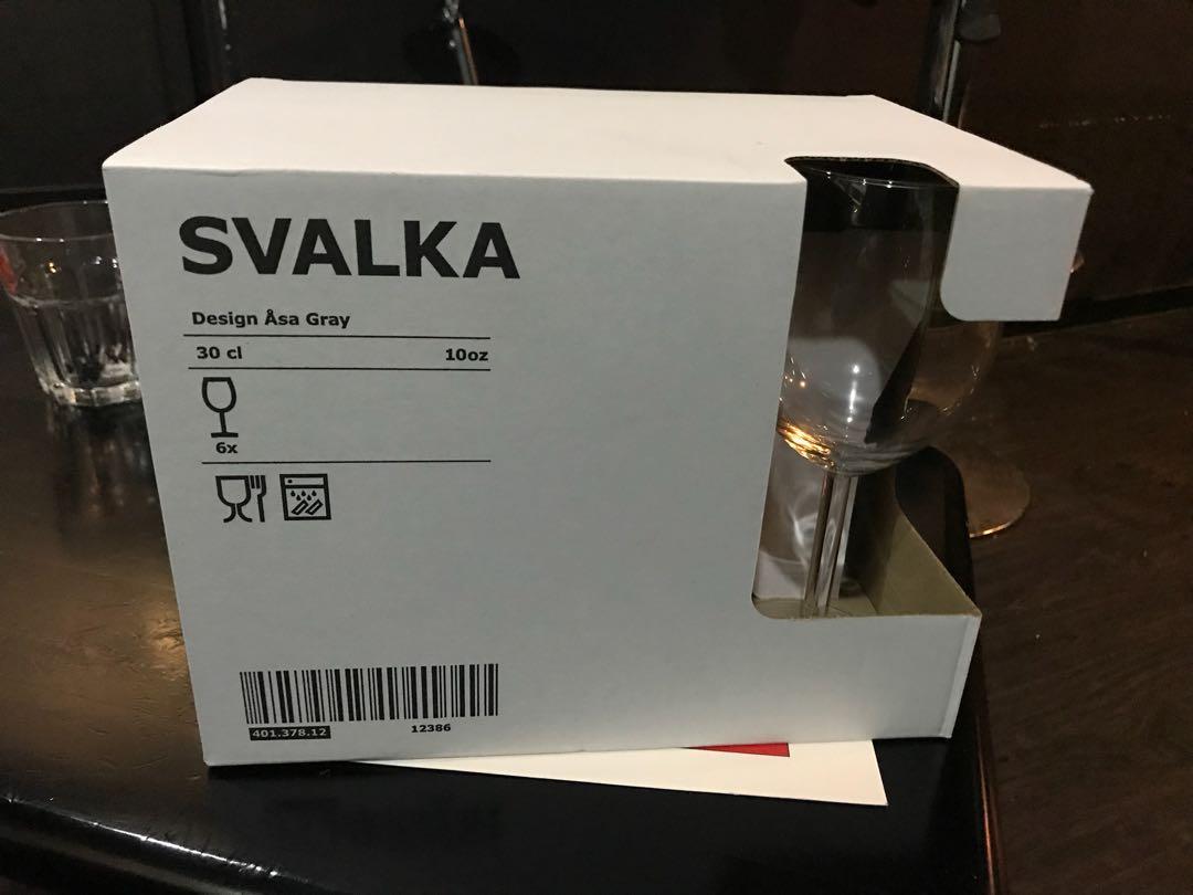 IKEA SVALKA RED WINE GLASSES (6pcs), Furniture & Home Living ...