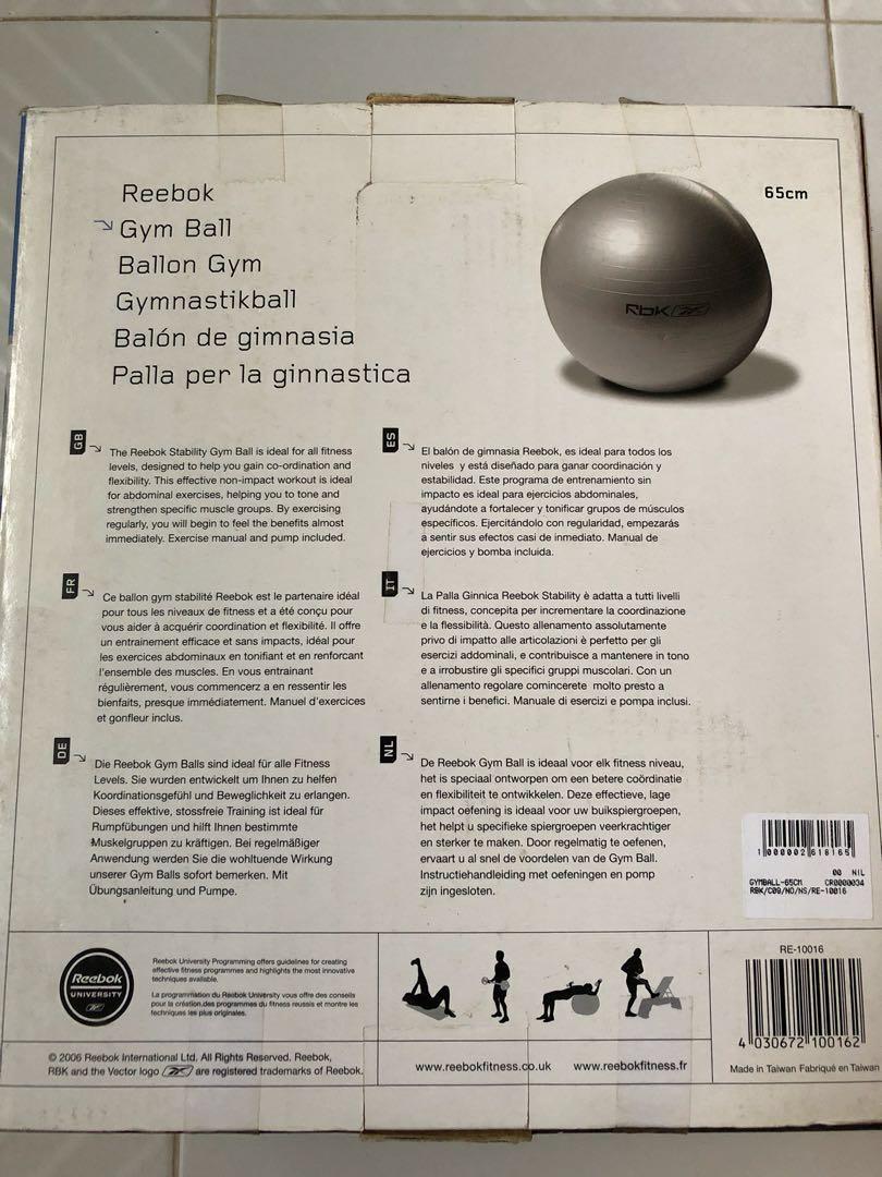 Reebok gym ball, Sports Equipment, Exercise & Fitness, Cardio & Fitness ...