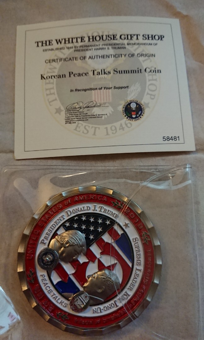 Limited Edition Korean Peace Talk Submit coin with certificate, Hobbies ...