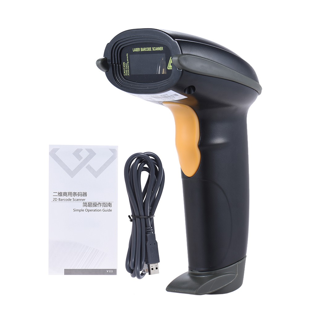 USB Wired Handheld 1D 2D QR Barcode Bar Code Image Scanner Reader ...