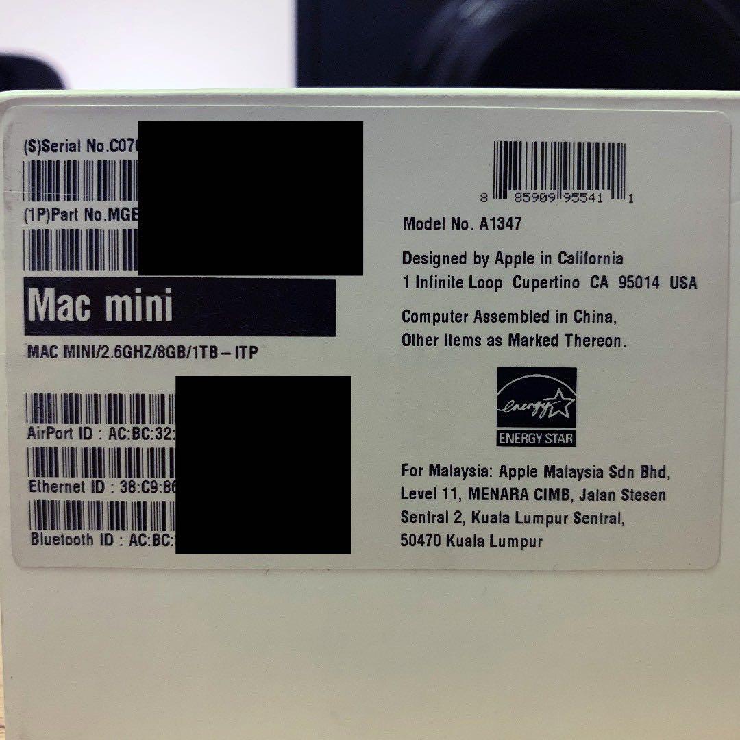 Apple Mac Mini - 2.6Ghz Intel Core i5 - 8Gb RAM - 1Tb HDD - macOS 10.14 ...