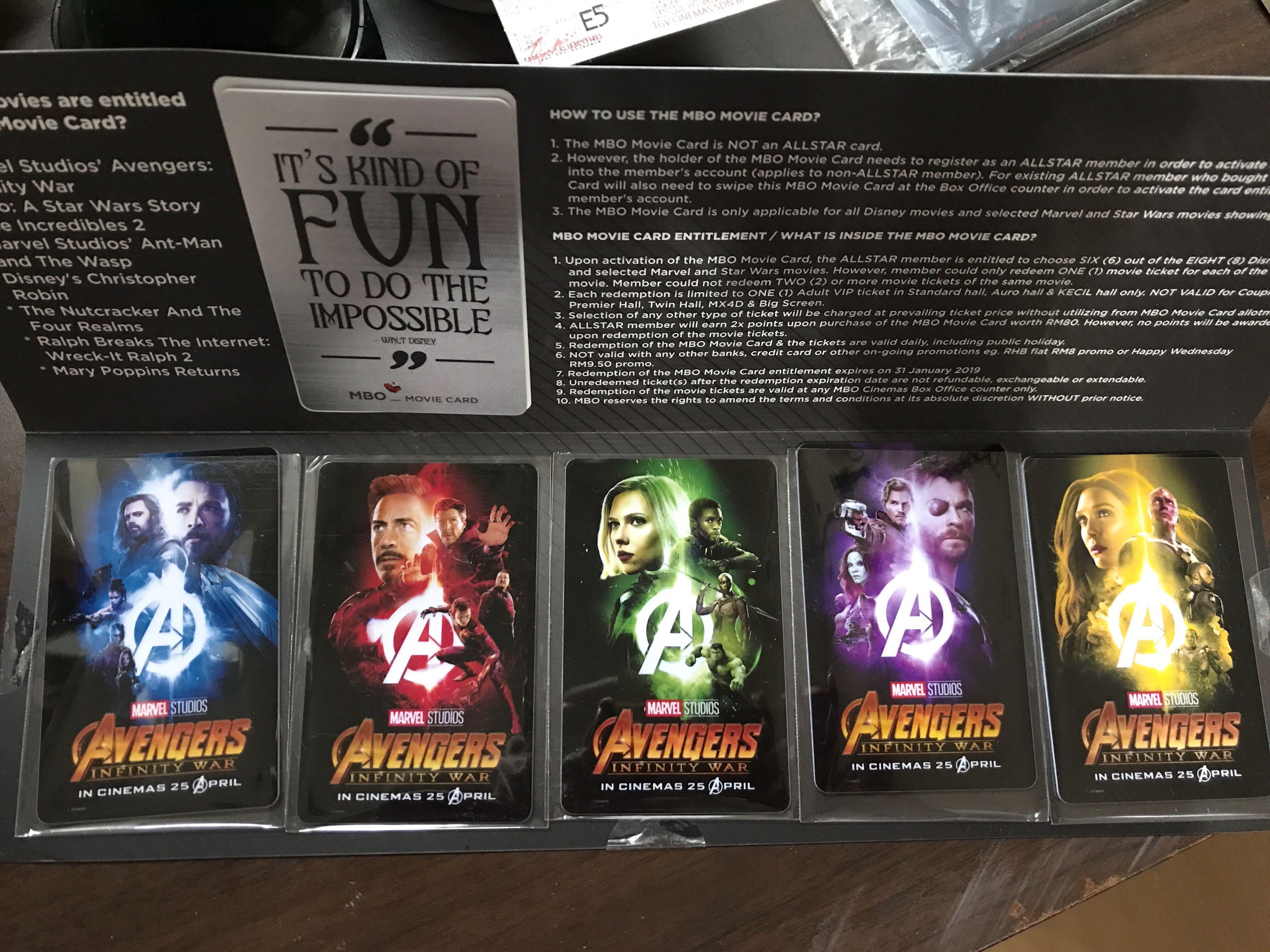 Avengers infinity war character full set cards collectibles, Hobbies ...