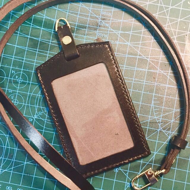 Handmade Leather ID Tag/ NametagHolder, Hobbies & Toys, Stationery ...