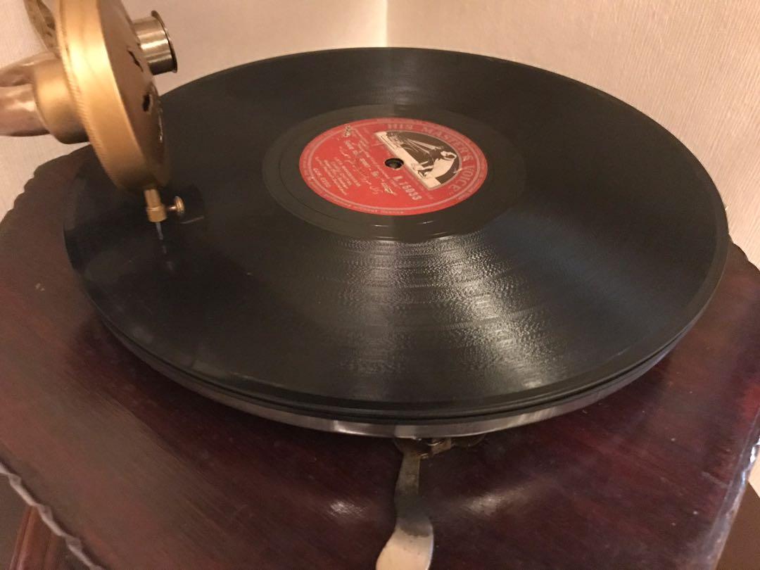 HMV Gramophone Player 78 rpm Hexagonal Brass Horn Vintage Wind Up ...