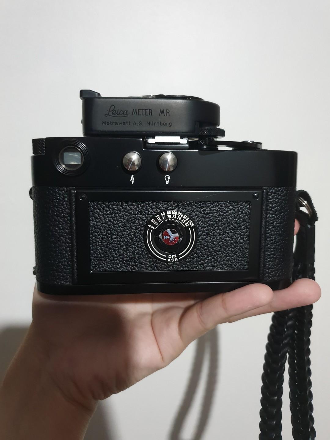 Leica M2 Black Repaint + MR4 Meter + Quick Load Kit, Photography, Cameras on Carousell