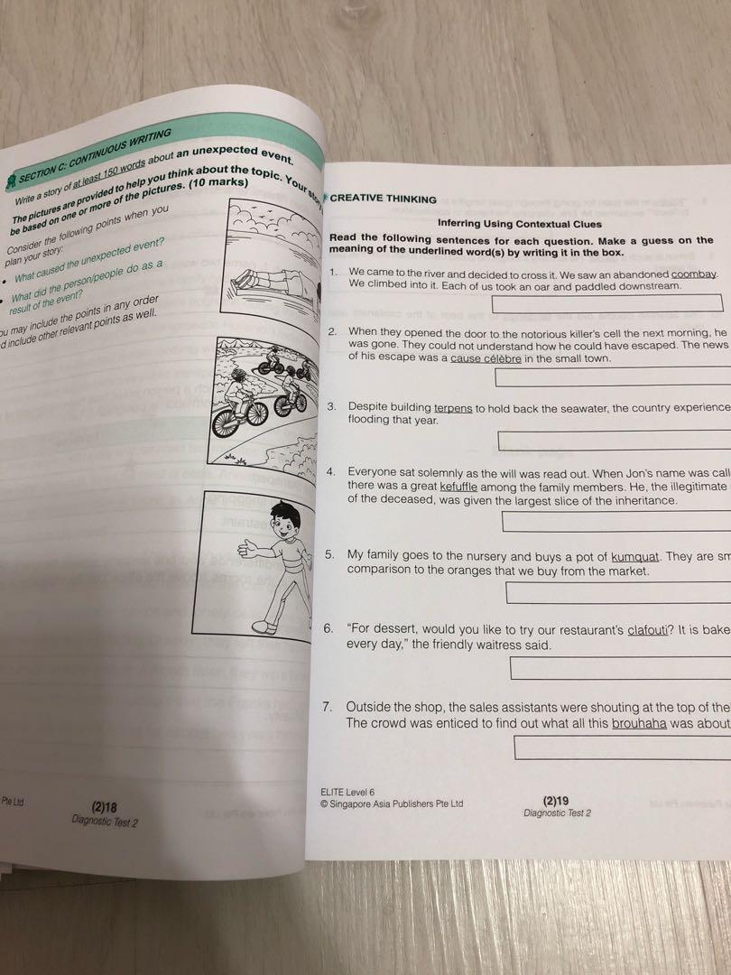 Psle P6 Elite English test papers with elearning book, Hobbies & Toys ...